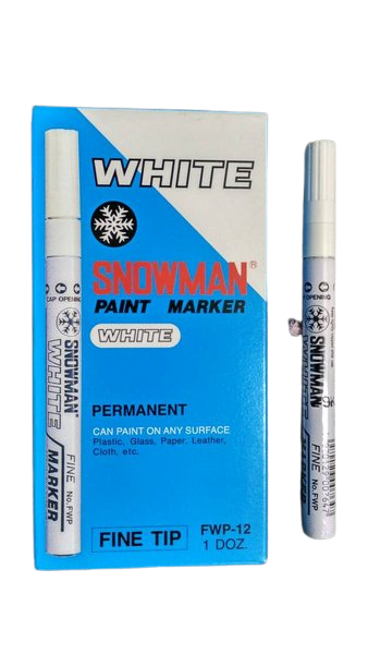 Snowman Pain Marker White FWP – 12 Per Pcs – TOKO BAWANA